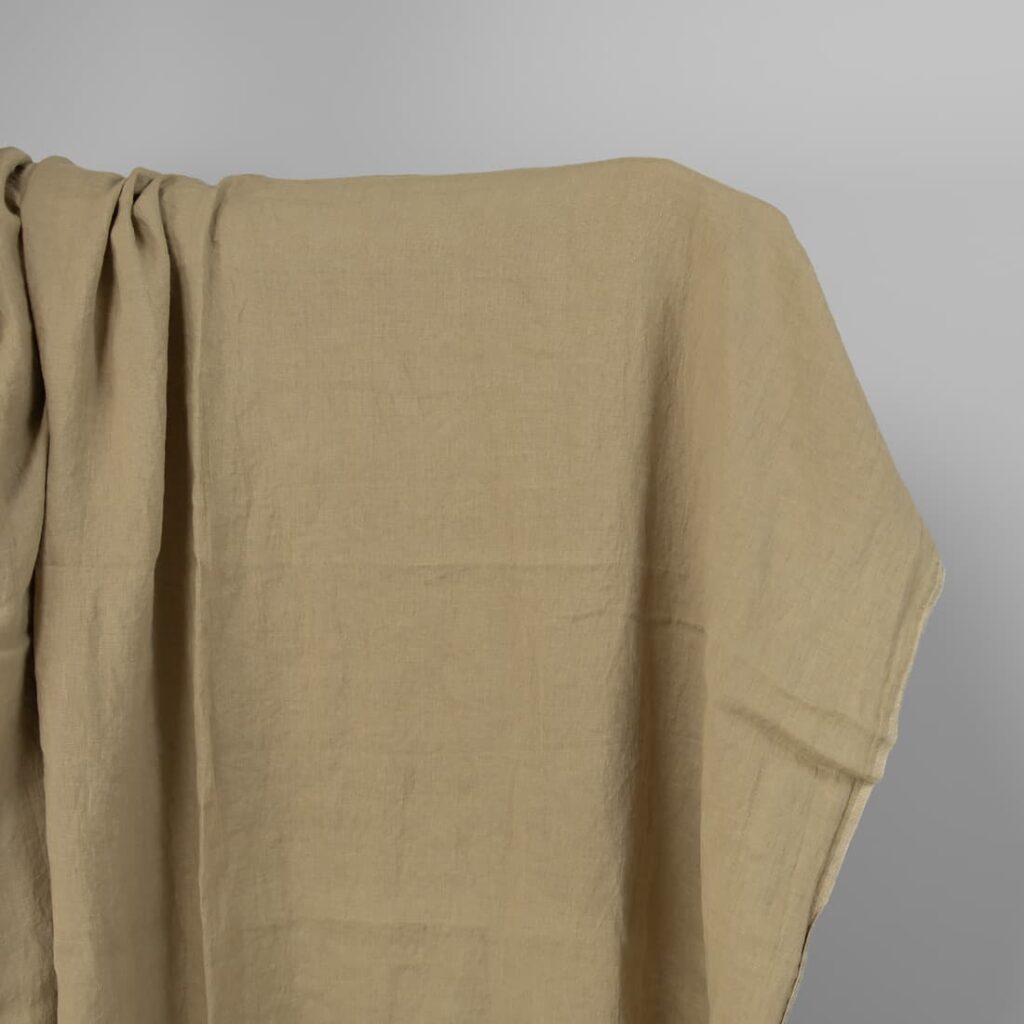 Tissu De Lin Lavé, Beige Verdâtre | Maison De Lin