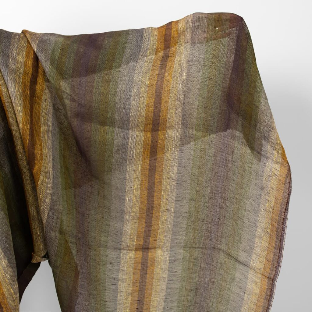 Tissu De Lin Transparent En Rayures Colorées | Maison De Lin