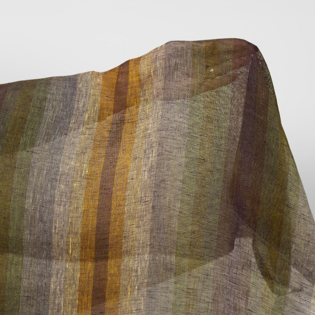 Tissu De Lin Transparent En Rayures Colorées | Maison De Lin