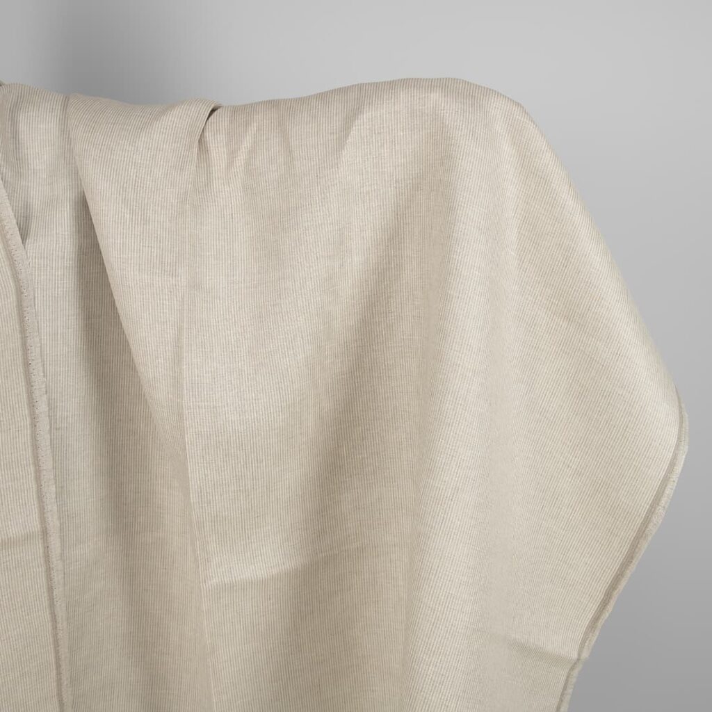 Tissu De Lin Naturel Et Blanc à Rayures étroites | Maison De Lin