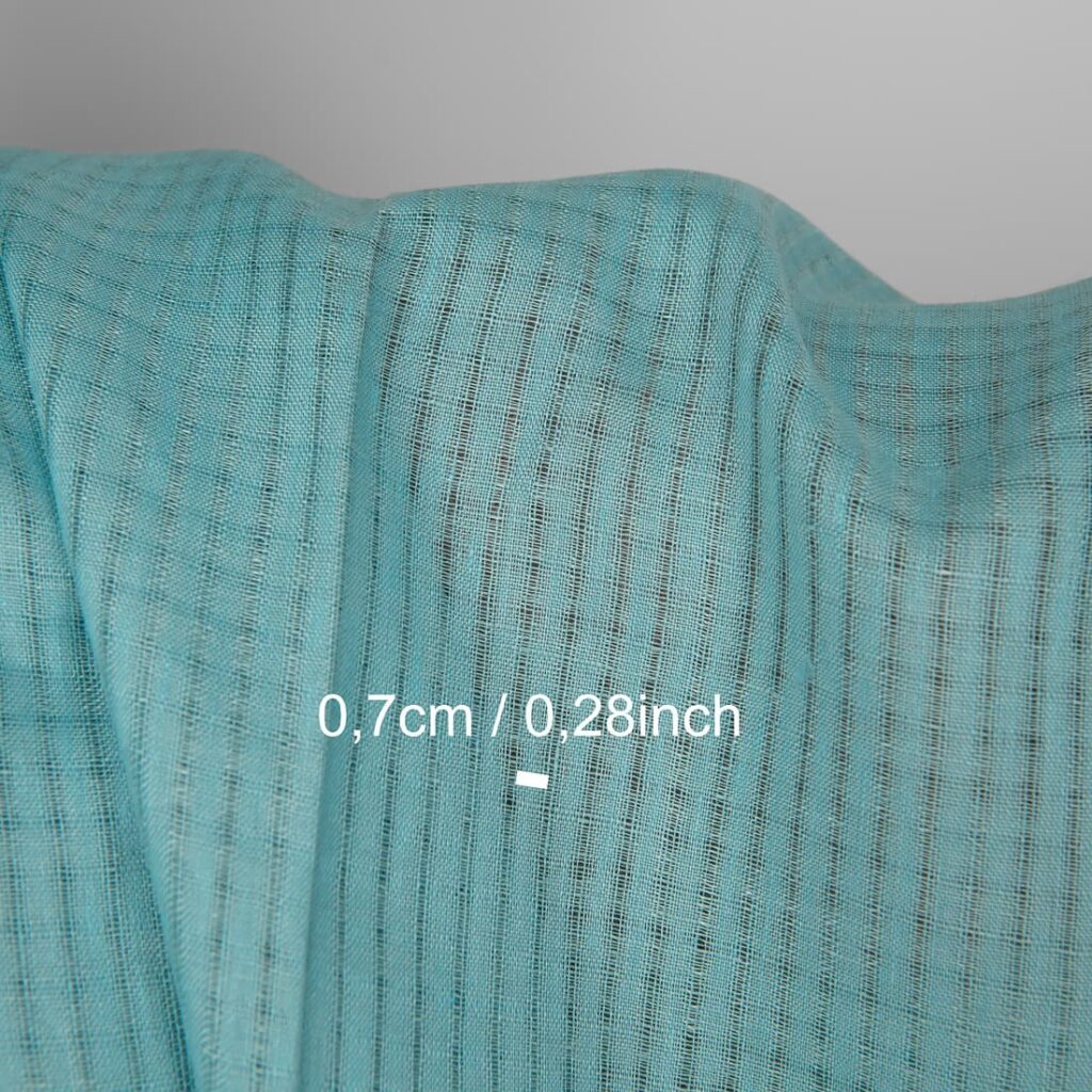 Tissu De Lin à Carreaux Transparents Turquoise Clair | Maison De Lin